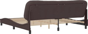 Rám postele bez matrace Hvar tmavě hnědý 200 x 200 cm textil 3207796