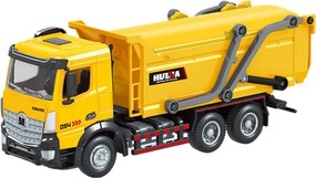 Popelářské auto kovové pohyblivé Huina žluté 1:50
