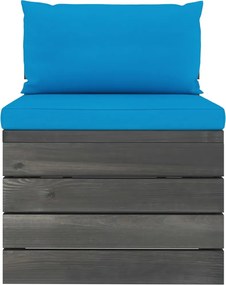 vidaXL 2dílná zahradní sedací souprava z palet + podušky borové dřevo [3061663] Barva polštáře: Modrá