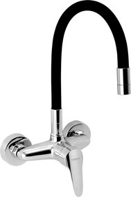 Ferro Zumba - Dřezová baterie s elastickým ramenem 150mm, černá-chrom, 94480,0C