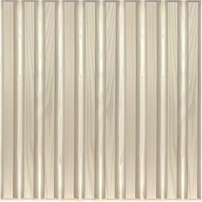 Obkladové panely 3D PVC SLATS D167 dřevo bílé, cena za kus, rozměr 500 x 500 mm, SLATS dřevo bílé, IMPOL TRADE