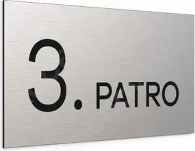 ACCEPT Označení podlaží "3. PATRO" - stříbrná tabulka - černý popis