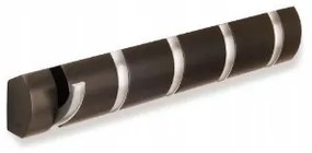 Furnigo Dřevěný nástěnný věšák 51x8cm hnědý