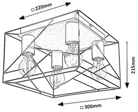 Rabalux 71024 - Stropní svítidlo BOIRE 4xE27/40W/230V
