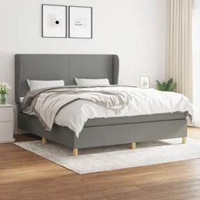 Box spring postel s matrací tmavě šedá 160x200 cm textil 3128374
