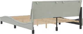 Rám postele bez matrace Hanko světle šedý 160 x 200 cm samet 3207855