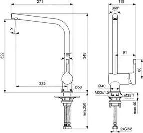 Ideal Standard Ceralook - Dřezová baterie | chrom