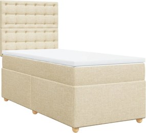 Box spring postel s matrací krémová 90x190 cm textil 3293454