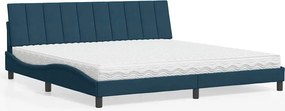Postel s matrací Hanko modrá 200 x 200 cm samet 3208620