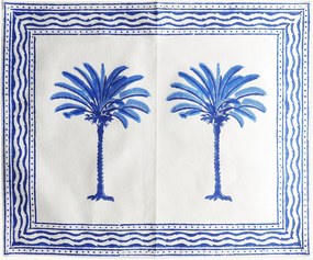 Ručně potištěná bavlněná prostírání The Palms, 4 ks