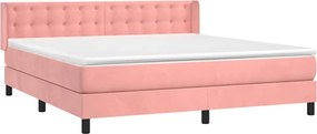 Box spring postel s matrací růžová 160x200 cm samet 3131212