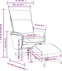 vidaXL Polohovací křeslo s podnožkou umělá kůže [356648] Barva: Šedá