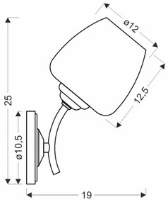 Nástěnná lampa ZINA 1xE27/40W/230V
