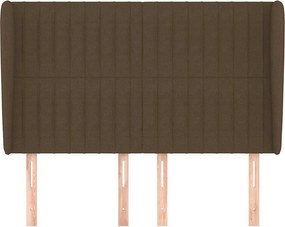 Čelo postele typu ušák tmavě hnědé 147x23x118/128 cm textil 3118195