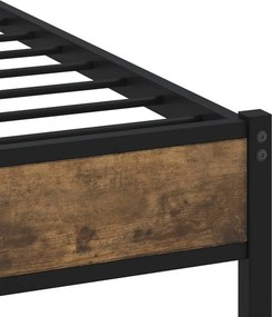 Kovový rám postele bez matrace kouřový dub 193 x 203 cm 3308488