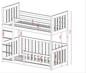 Legno Dětská patrová postel Kryštof borovice Rozměr (cm): 80x160