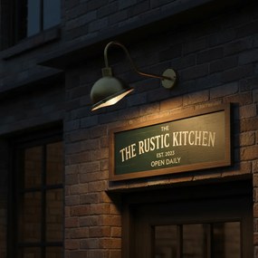 Venkovní osvětlení nad nápisy Elstead CHISWICK-ATB antická mosaz IP44