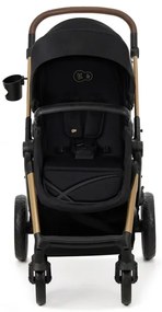 KINDERKRAFT - Kombinovaný kočárek 3v1 MOOV 2 Pure black + autosedačka MINK PRO
