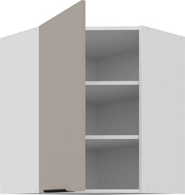 ARIA lb | horní kuchyňská skříňka 60x60 GN-72 1F (45°) rohová s policemi | 60x60 cm | bílá/béžová