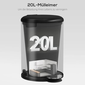 kuchyňský odpadkový koš o objemu 20 litrů, kovový odpadkový koš odolný proti otiskům prstů, s víkem s měkkým zavíráním, nožním pedálem a vyjímatelným…
