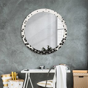 Kulaté dekorativní zrcadlo Abstraktní geometrická fi 90 cm