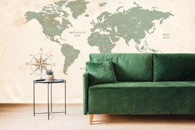 Samolepící tapeta decentní mapa světa - 150x100 cm