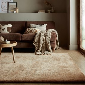 Kusový koberec Faroe Faux Fur Natural, 160x230, hnedá, obývacia izba, Flair Rugs