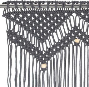 Macramé závěs antracitový 140 x 240 cm bavlna 323992