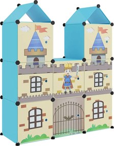 Dětská modulární skříň s 8 úložnými boxy modrá PP 340583