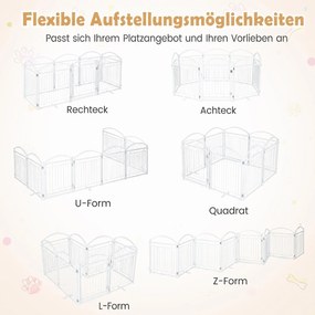 Costway Volně stojící vrátka pro psy s dveřmi a 360° otočnými – 480 × 81 cm