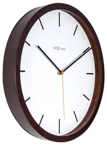 Designové nástěnné hodiny 3156br Nextime Company Wood 35cm