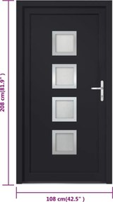 vidaXL Vchodové dveře bílé 108 x 208 cm PVC [3187860] Barva: bílá zvenku / bílá uvnitř