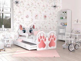 BabyBeds Dětská postel zvířátko KOČIČKA 1 Velikost postele: 140x80 cm Bílá