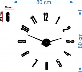 Nástěnné hodiny zrcadlo HOPARTI 3D DIY Hodiny jako obraz Moderní nalepovací nástěnné hodiny | 3D hodiny 12SZ041 HEU+