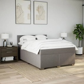 Box spring postel s matrací taupe 140x200 cm textil 3285908