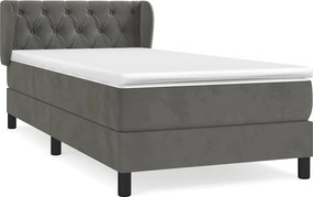 Box spring postel s matrací tmavě šedá 80 x 200 cm samet 3127638