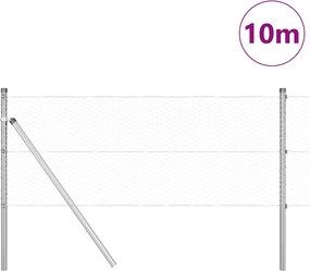 Hexagonální kotvení plotu 10 x 0,6 m Pozinkovaná ocel Stříbrná 3352911