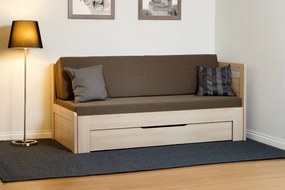 BMB Postel Tandem PLUS s pravým čelem - masivní buk Moření: Vosk, Provedení: rovné, Rozměr: 90/170 x 200 cm