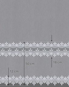 Záclona na řasící pásce Wave barva bílá látka poloprůhledná, pletený vzor, vzorované