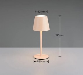 Krémová LED stolní lampa s kovovým stínidlem (výška 21 cm) Diaz – Reality