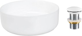 Comad Keramické umyvadlo na desku Maja 36,5x36,5 + výpusť Click-Clack, bílá