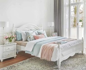 Bílá velká postel Caroline, 180x200 cm