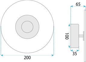 Toolight Toolight, LED nástěnné svítidlo 20cm, 3,6W, 4000K, APP1795-W, zlatá matná, OSW-04363