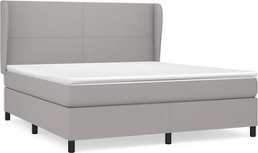 Box spring postel s matrací světle šedá 160 x 200 cm textil 3127813