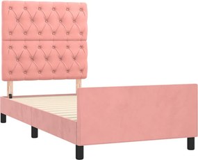 Rám postele s čelem růžový 80x200 cm samet 3125909