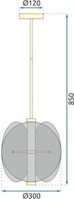 Toolight Toolight, LED stropní svítidlo APP1675-CP, šedá-zlatá lesklá, OSW-06406