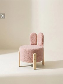 Sinsay - Teddy puf s králičími oušky - pastelová růžová