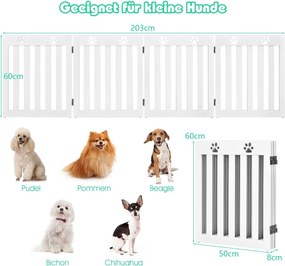 Costway Bariéra pes ochranná branka dřevěná skládací schodišťová brána 60 cm