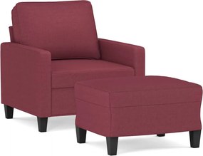 Křeslo s podnožkou vínové 60 cm textil 3201035