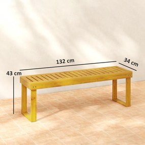 Outsunny Zahradní lavice pro 2 osoby, Voděodolná dřevěná lavice, Parková lavice s nosností 300 kg a žebrovaným sedákem, Zahradní nábytek, Lavice do z…
